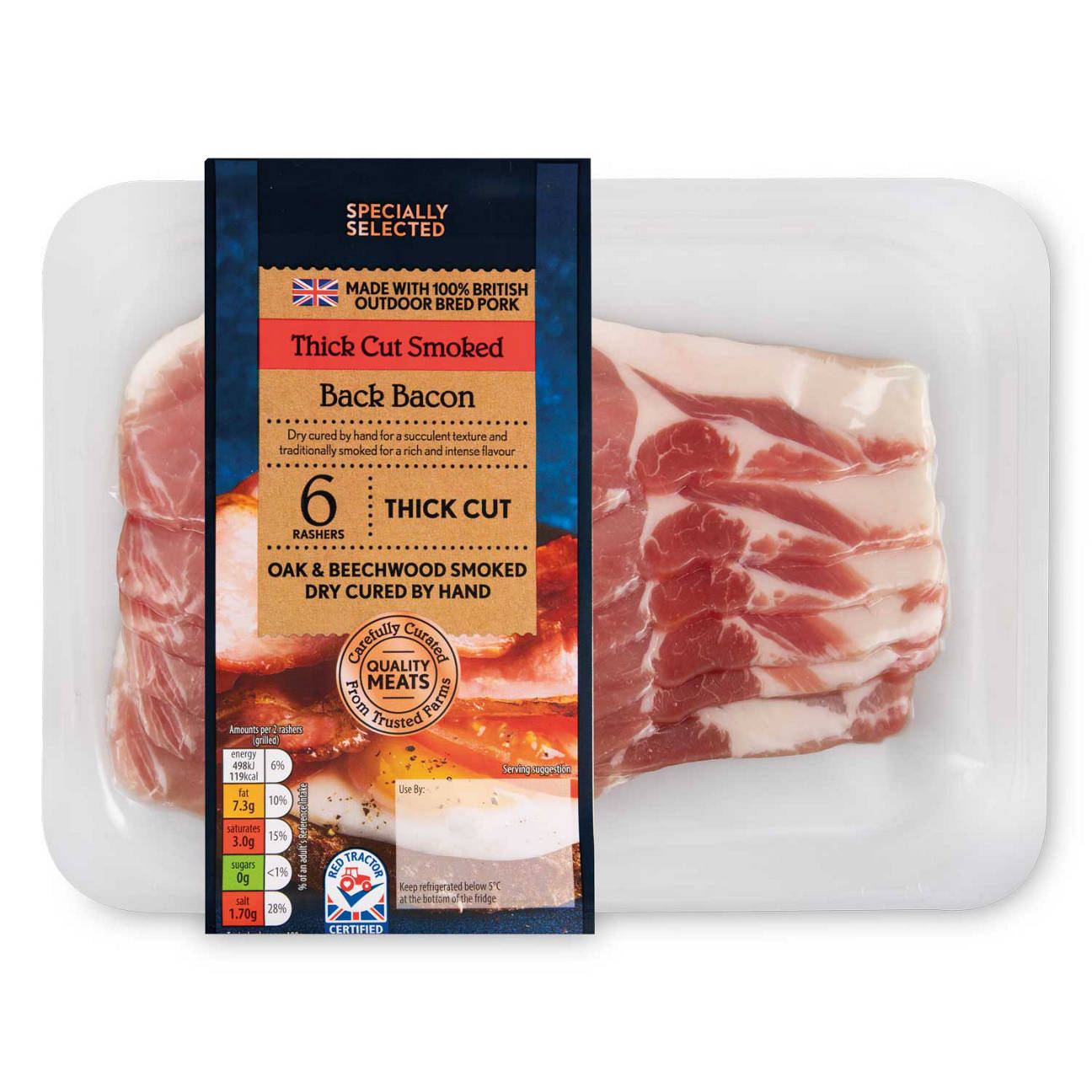 Dry Cured Smoked Thick Cut Back Bacon | ALDI UK